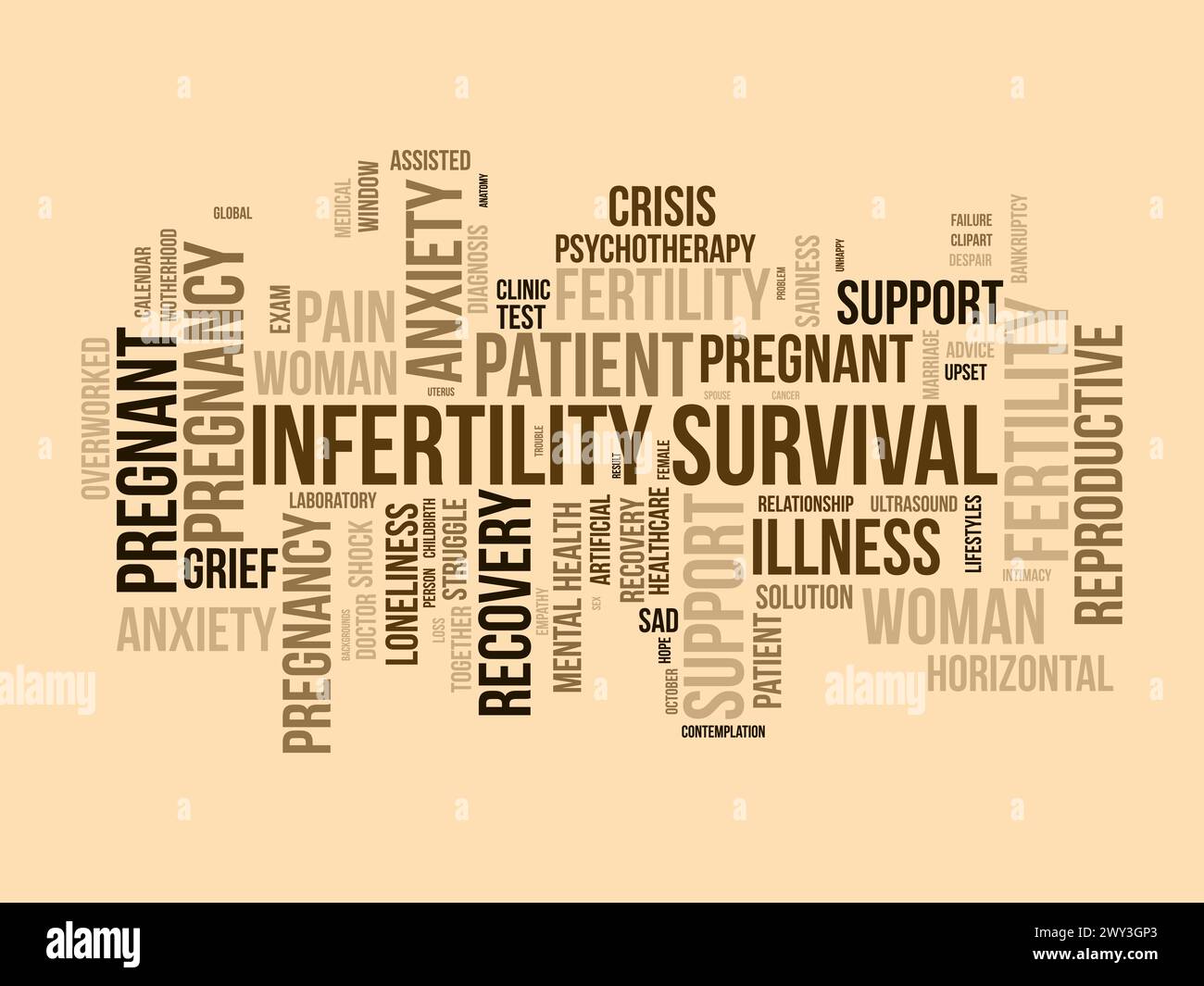 Infertility Survival word cloud template. Health and Medical awareness ...