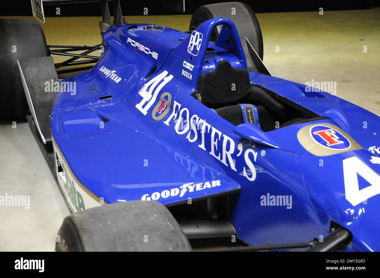 Deutsches Automuseum Langenburg, A blue Formula 1 car with Porsche and ...