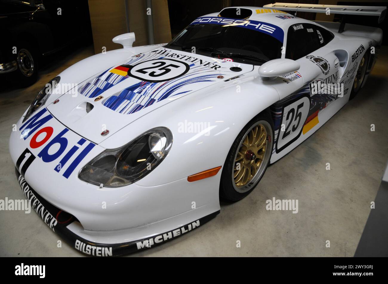 Deutsches Automuseum Langenburg, A white Porsche sports car with Le ...