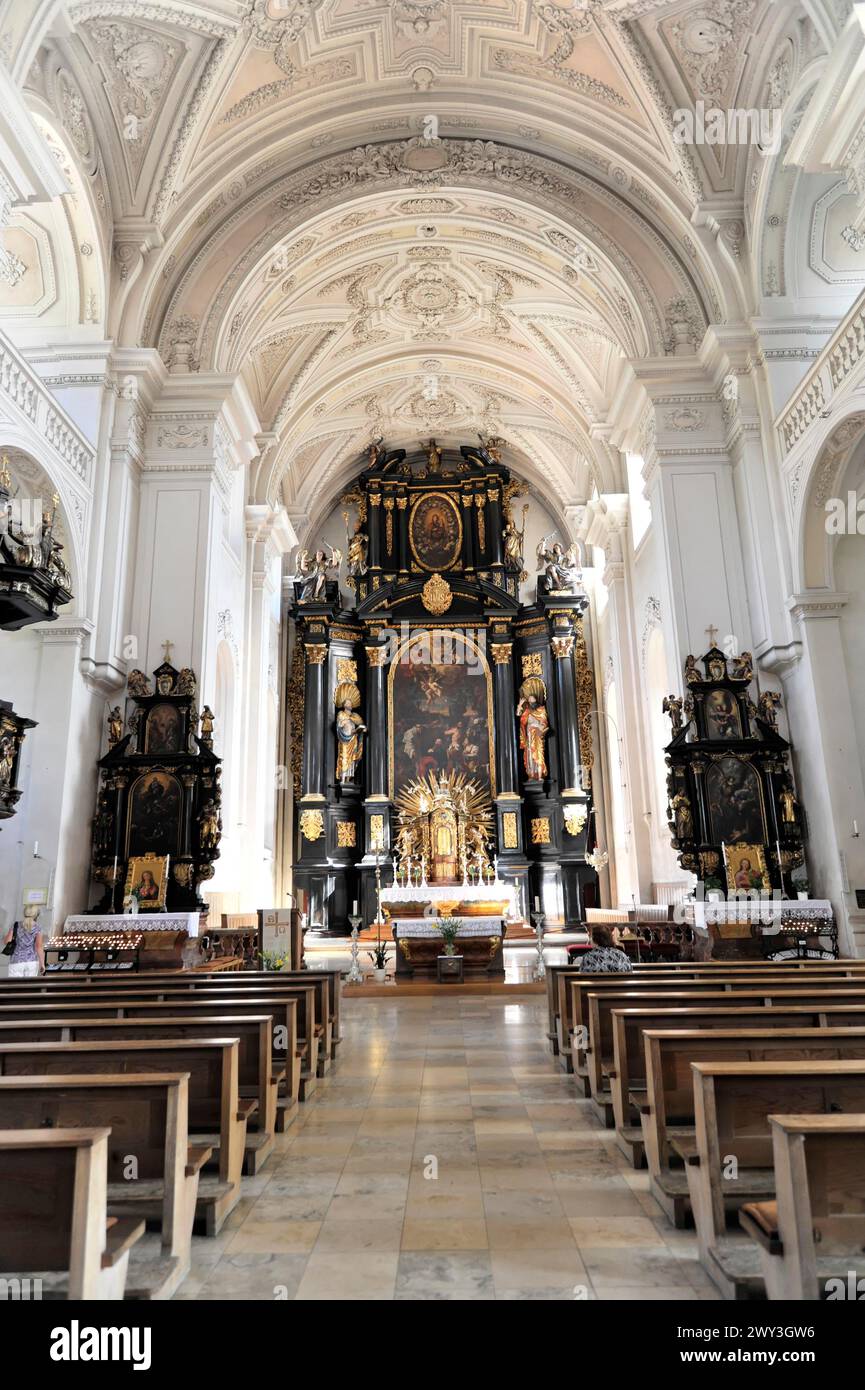 Interior view, St Paul's parish church, the first church was ...