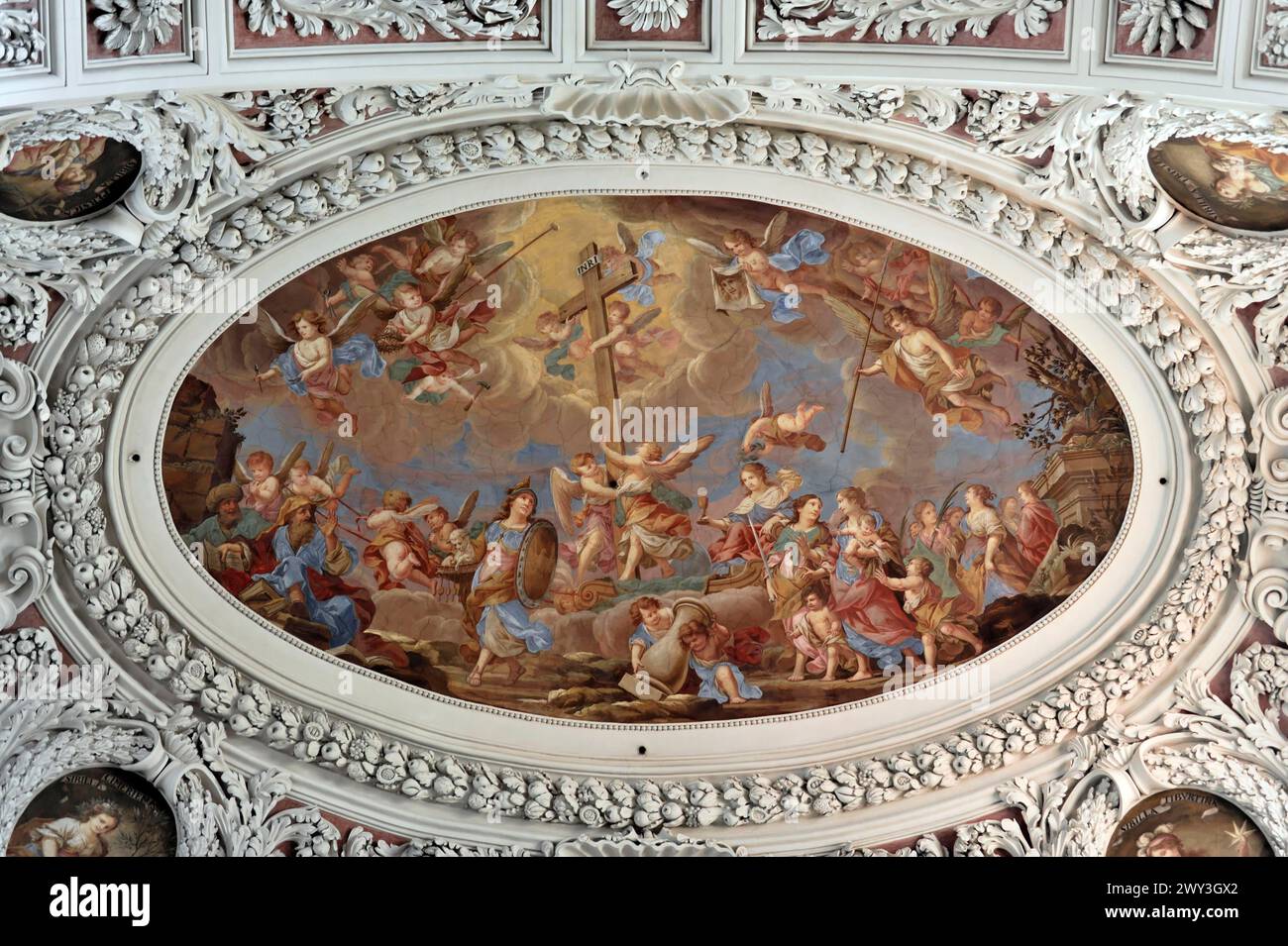 Baroque ceiling fresco mythological figures hi-res stock photography ...