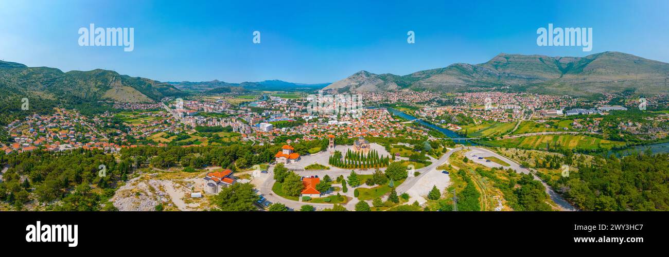 Panorama view of Bosnian town Trebinje and Hercegovacka Gracanica Temple Stock Photo - Alamy
