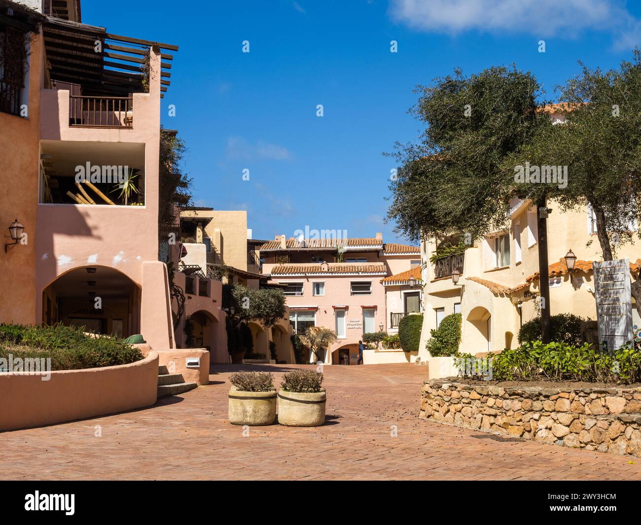 Typical buildings in the town centre, Porto Cervo, Costa Smeralda ...