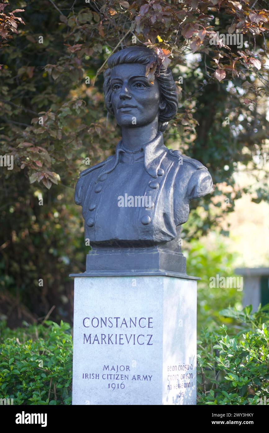 A statue of Constance Markievicz, the Irish Republican leader and ...
