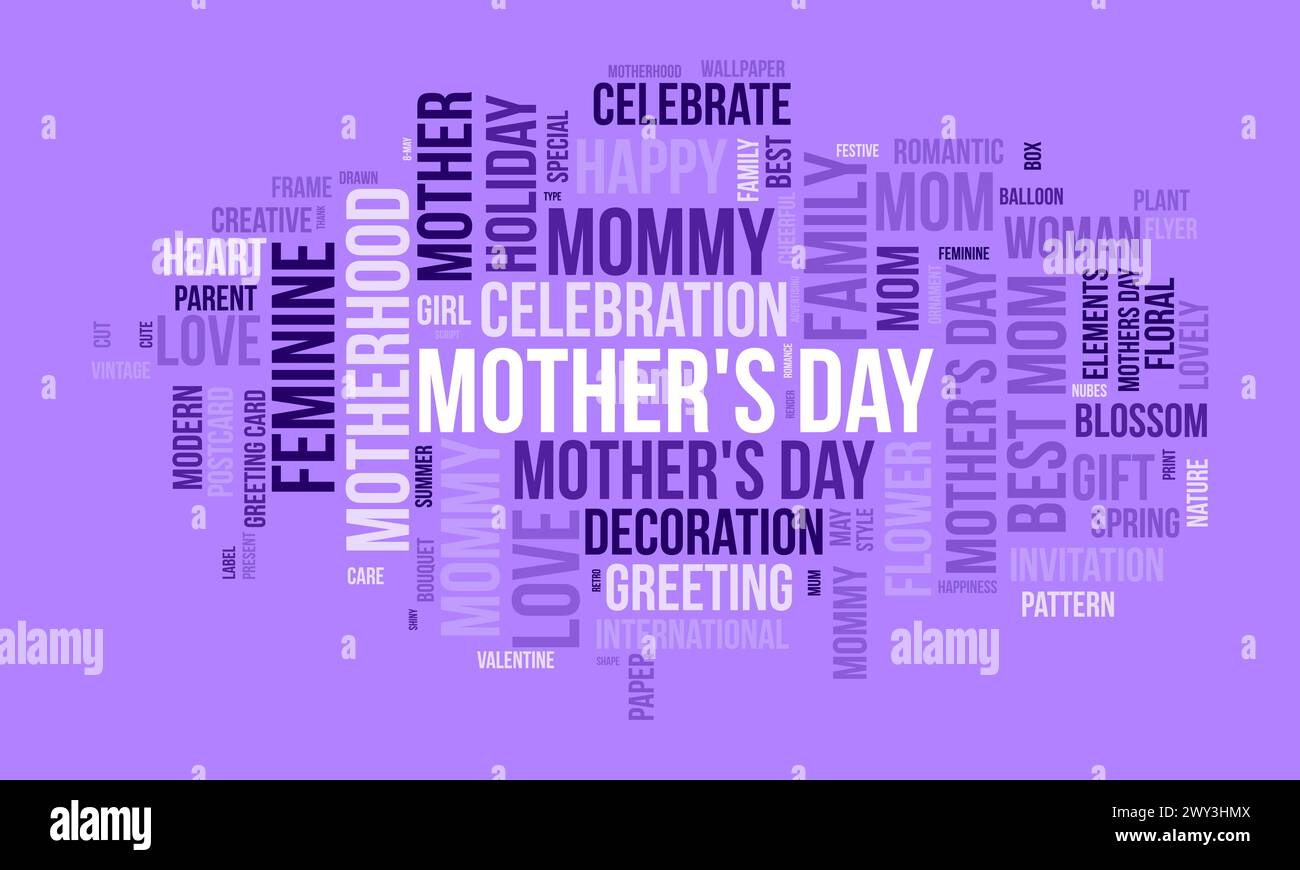 Mother's Day word cloud template. Cultural awareness concept vector background Stock Vector ...