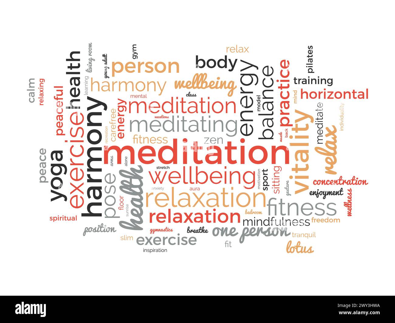 Meditation Day word cloud template. Health awareness concept vector ...