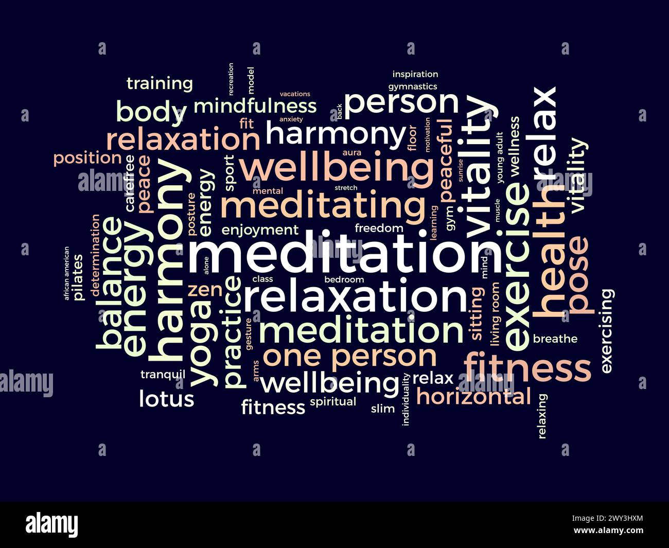 Meditation Day word cloud template. Health awareness concept vector ...