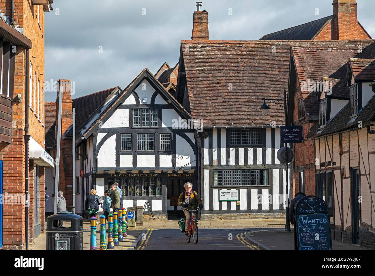 Half-timbered houses, Stratford upon Avon, England, Great Britain Stock ...