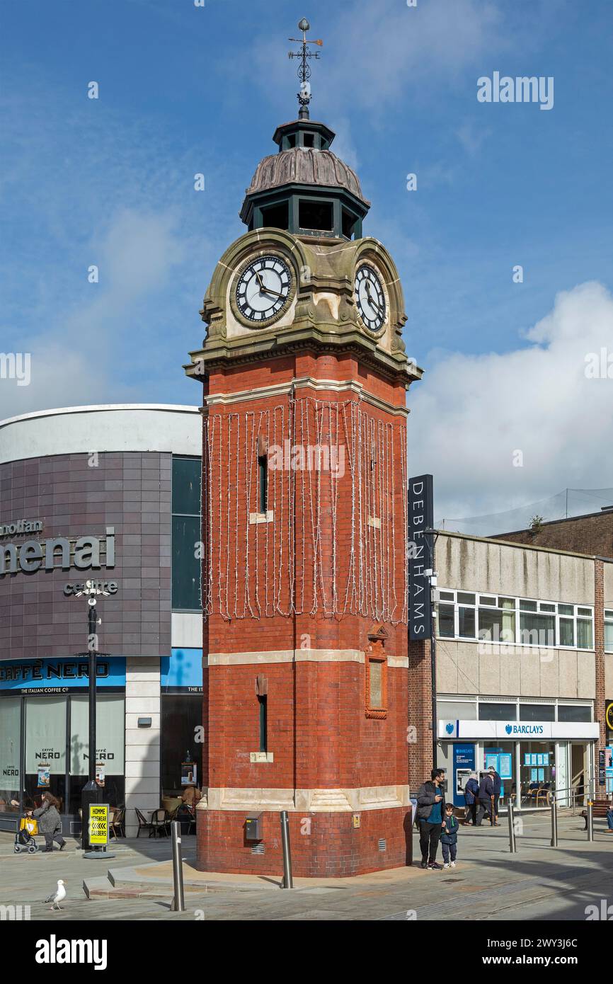 Clock tower, Bangor, Wales, Great Britain Stock Photo - Alamy