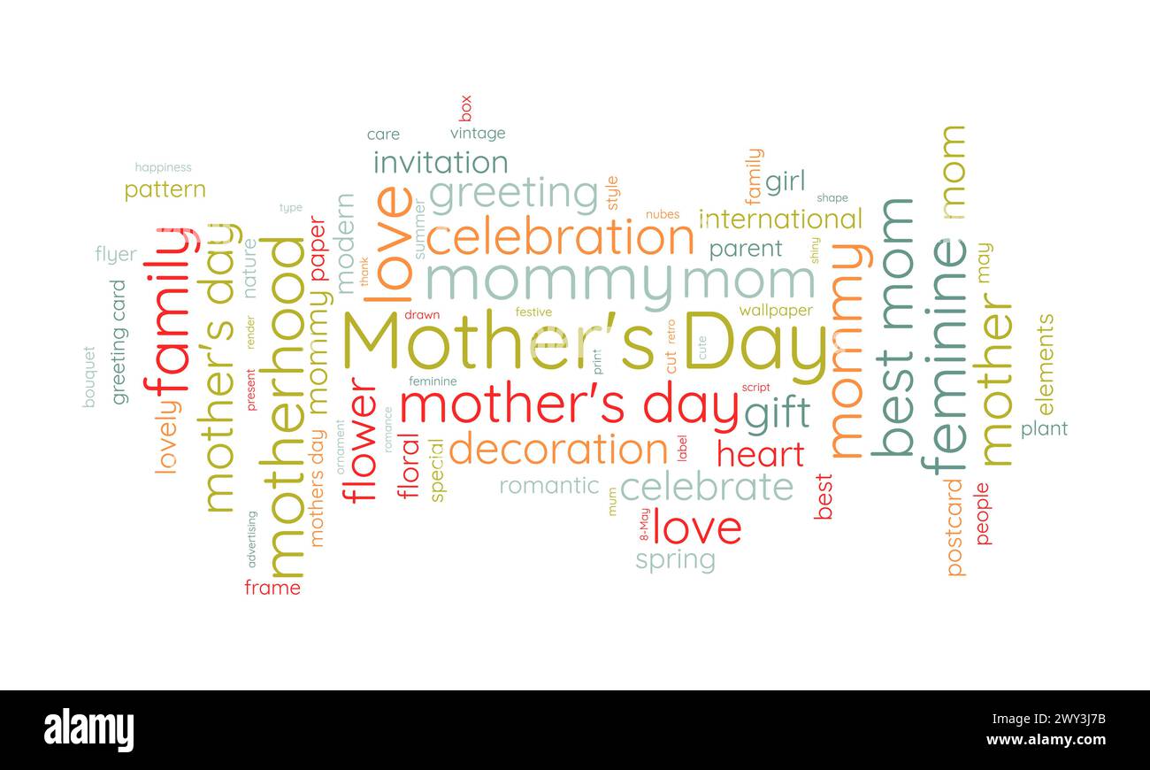 Mother's Day word cloud template. Cultural awareness concept vector background Stock Vector ...