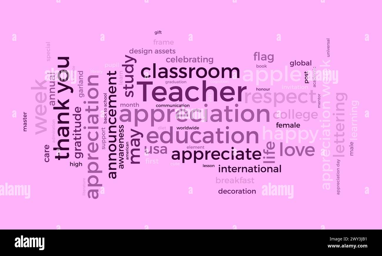Teacher appreciation word cloud template. Education concept vector background Stock Vector Image ...