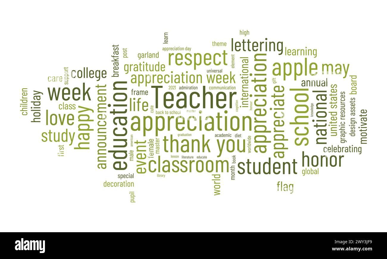 Teacher appreciation word cloud template. Education concept vector background Stock Vector Image ...