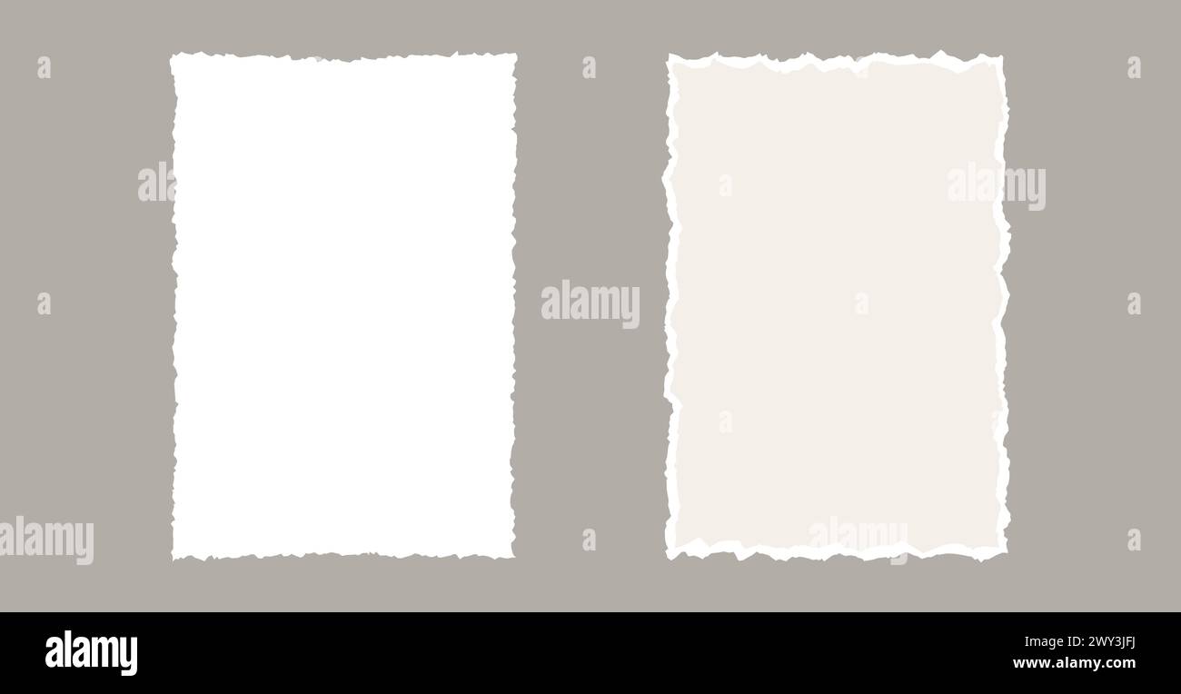 Torn paper frame backgrounds. White and beige blank sheet wallpapers ...
