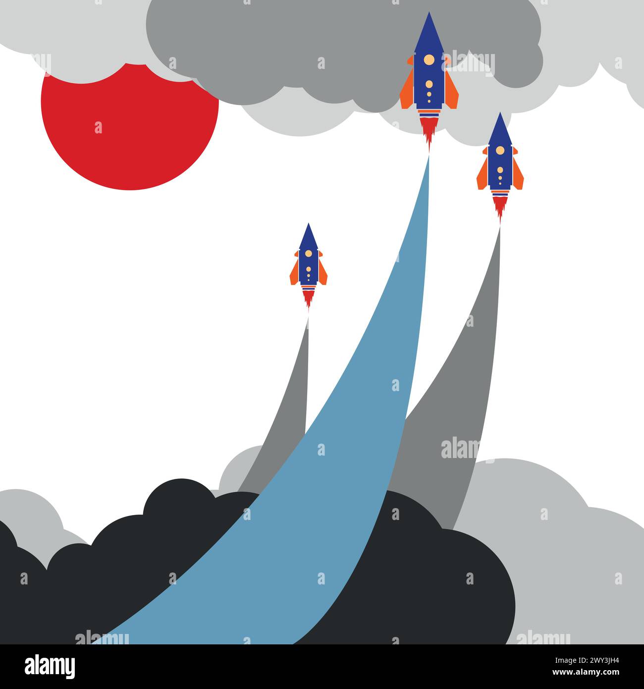 Water jet blue sky Stock Vector Images - Alamy