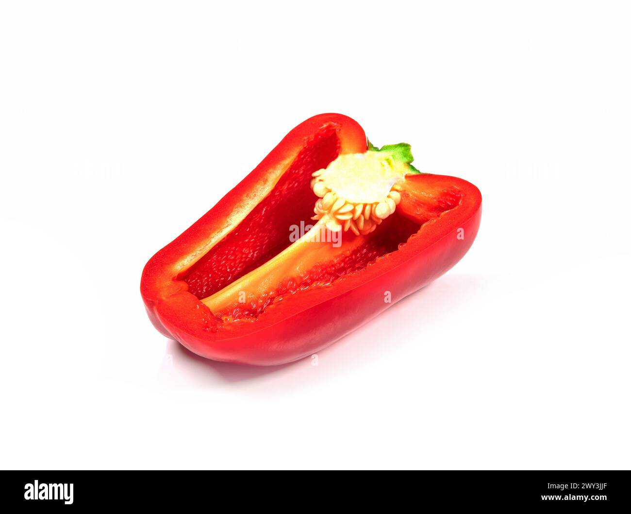 red pepper slice isolated on white background Stock Photo - Alamy