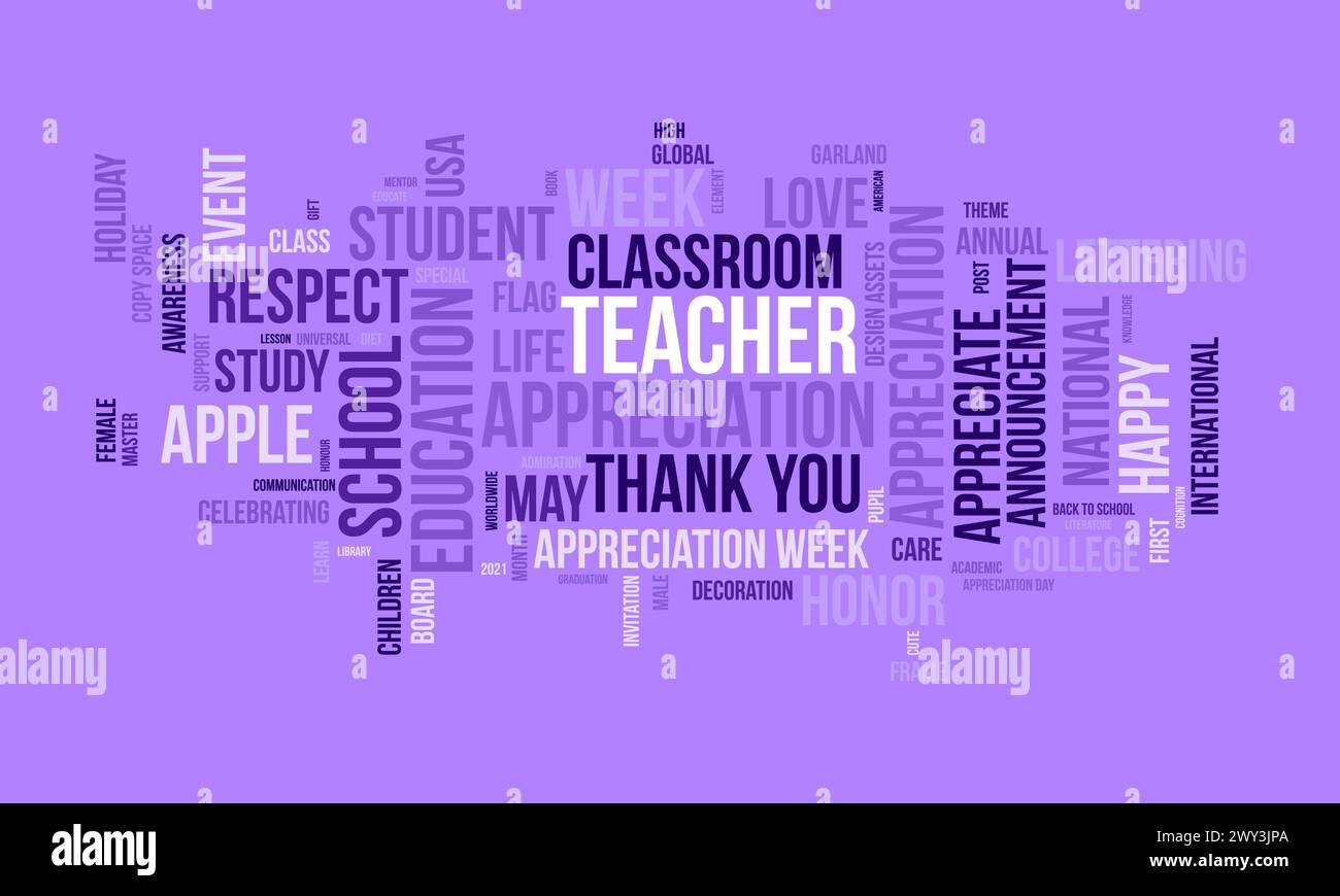 Teacher appreciation word cloud template. Education concept vector background Stock Vector Image ...