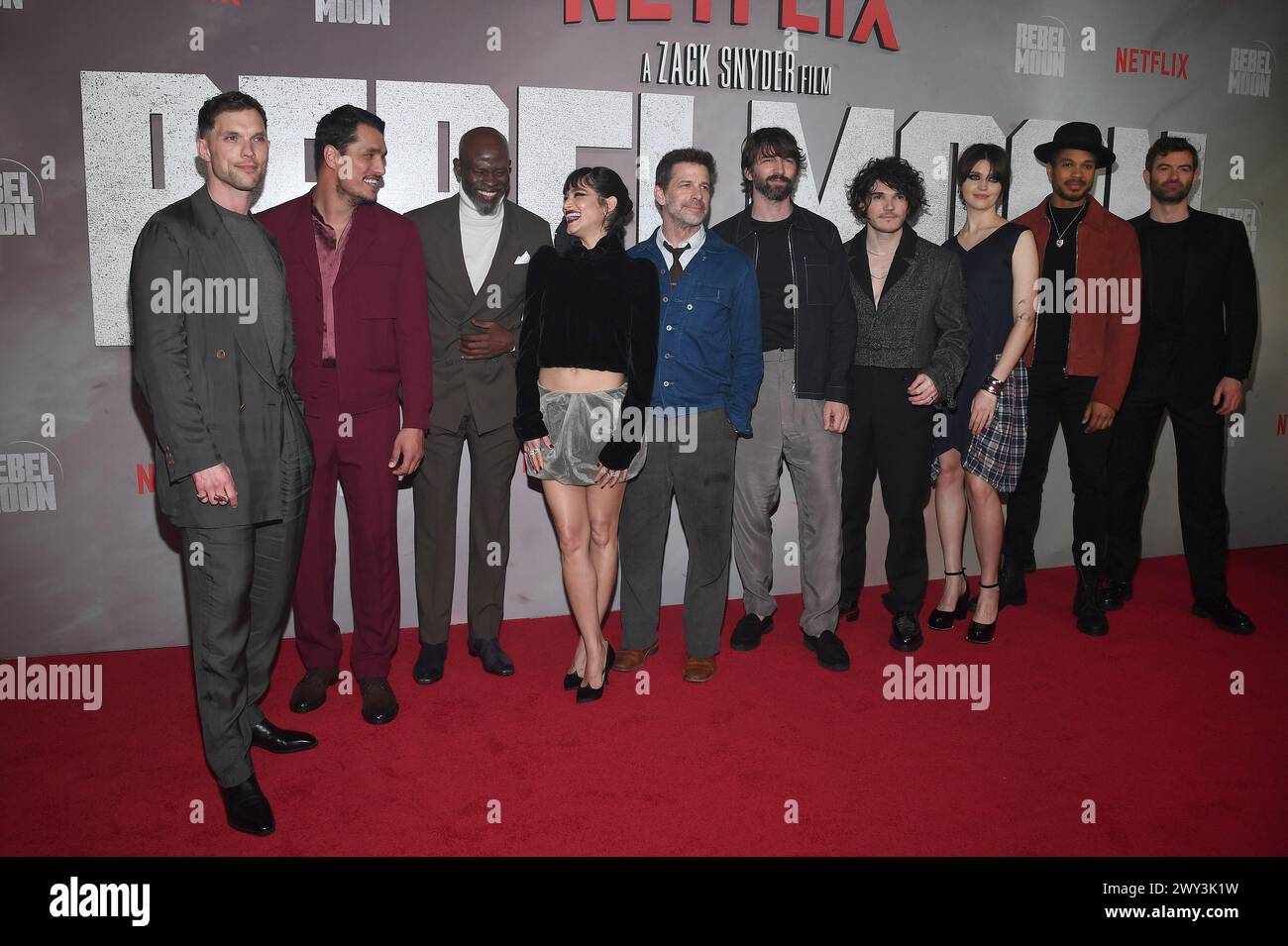 New York, USA. 03rd Apr, 2024. (L-R) Ed Skrein, Staz Nair, Djimon Hounsou, Sofia Boutella ...