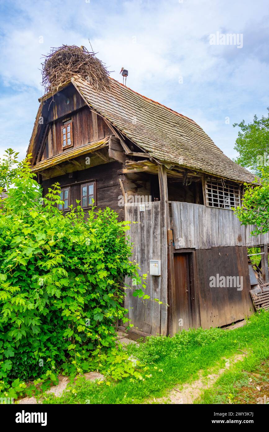 Traditional wooden houses in Croatian village Cigoc Stock Photo - Alamy