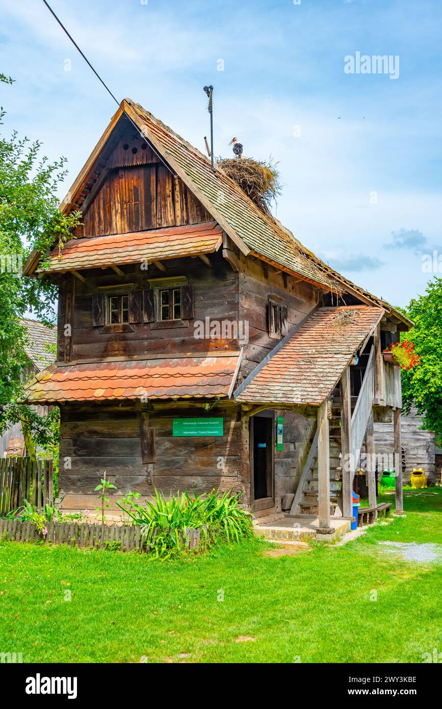 Traditional wooden houses in Croatian village Cigoc Stock Photo - Alamy