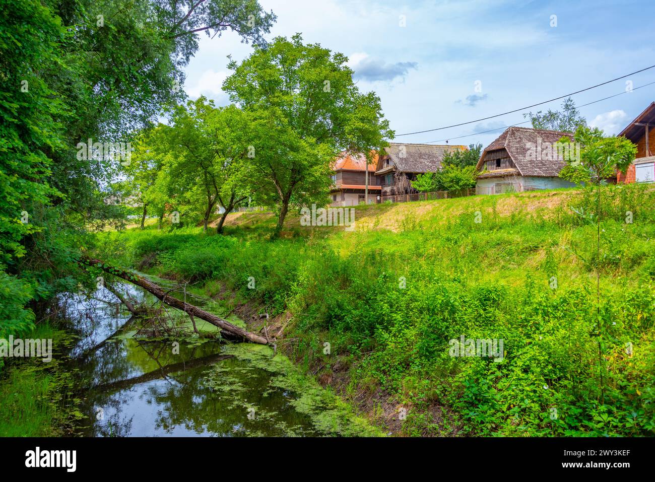 Traditional wooden houses in Croatian village Cigoc Stock Photo - Alamy