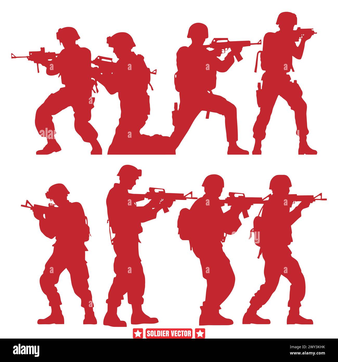 Camouflage uniform rifle military Stock Vector Images - Alamy