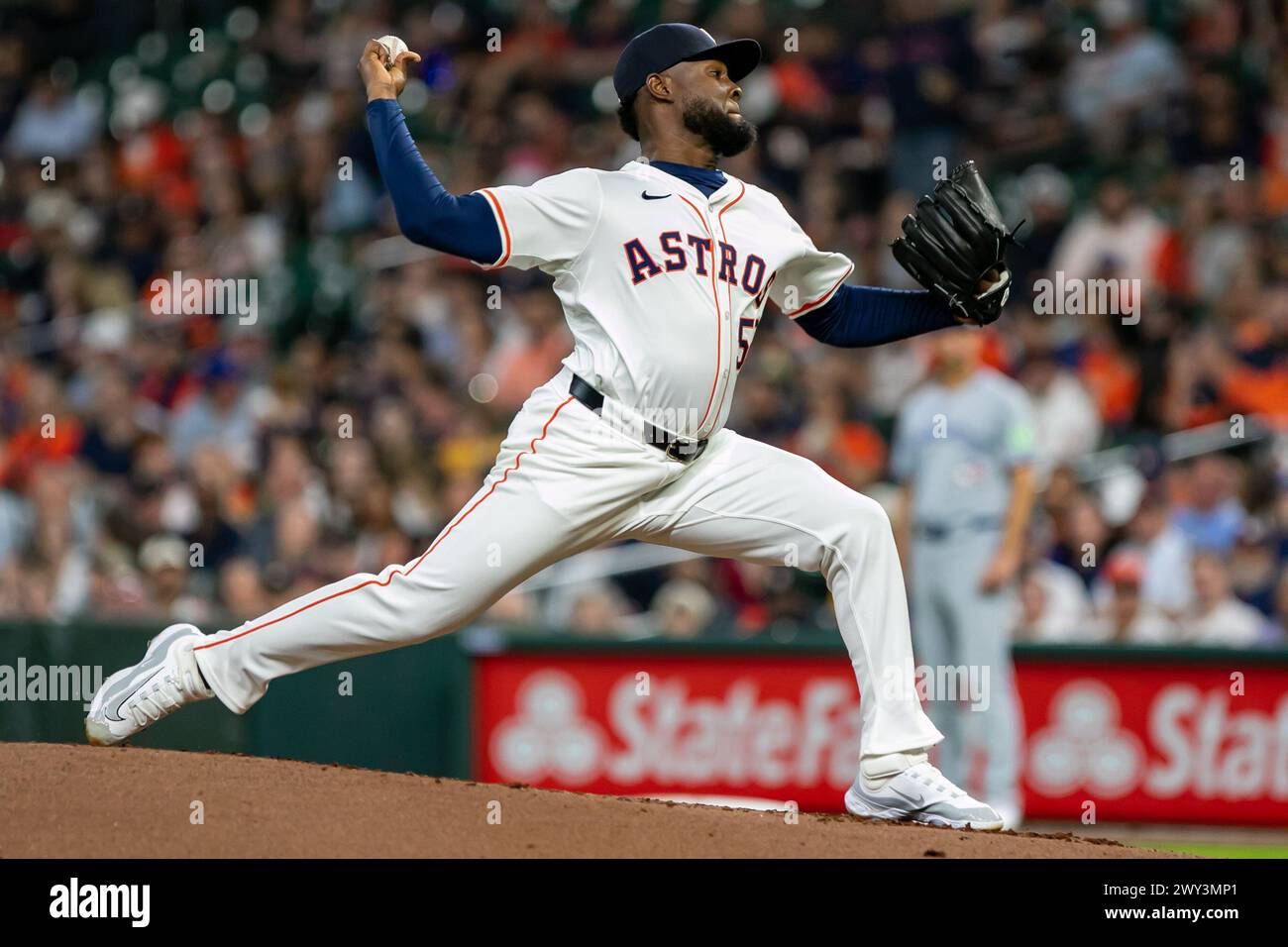 Houston, Texas, USA. 3rd Apr, 2024. Astros starting pitcher CRISTIAN ...