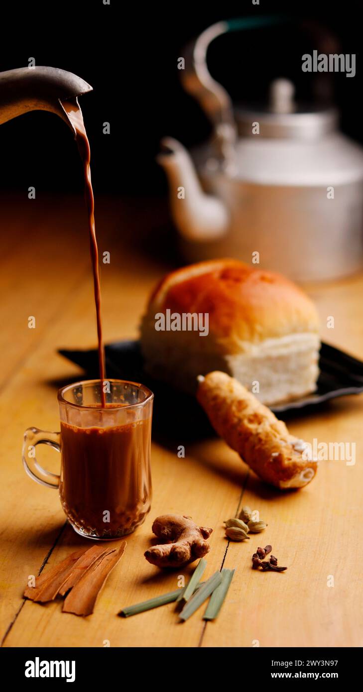 Masala Tea and bum maska, Food Photography, Pune, Maharashtra, India ...