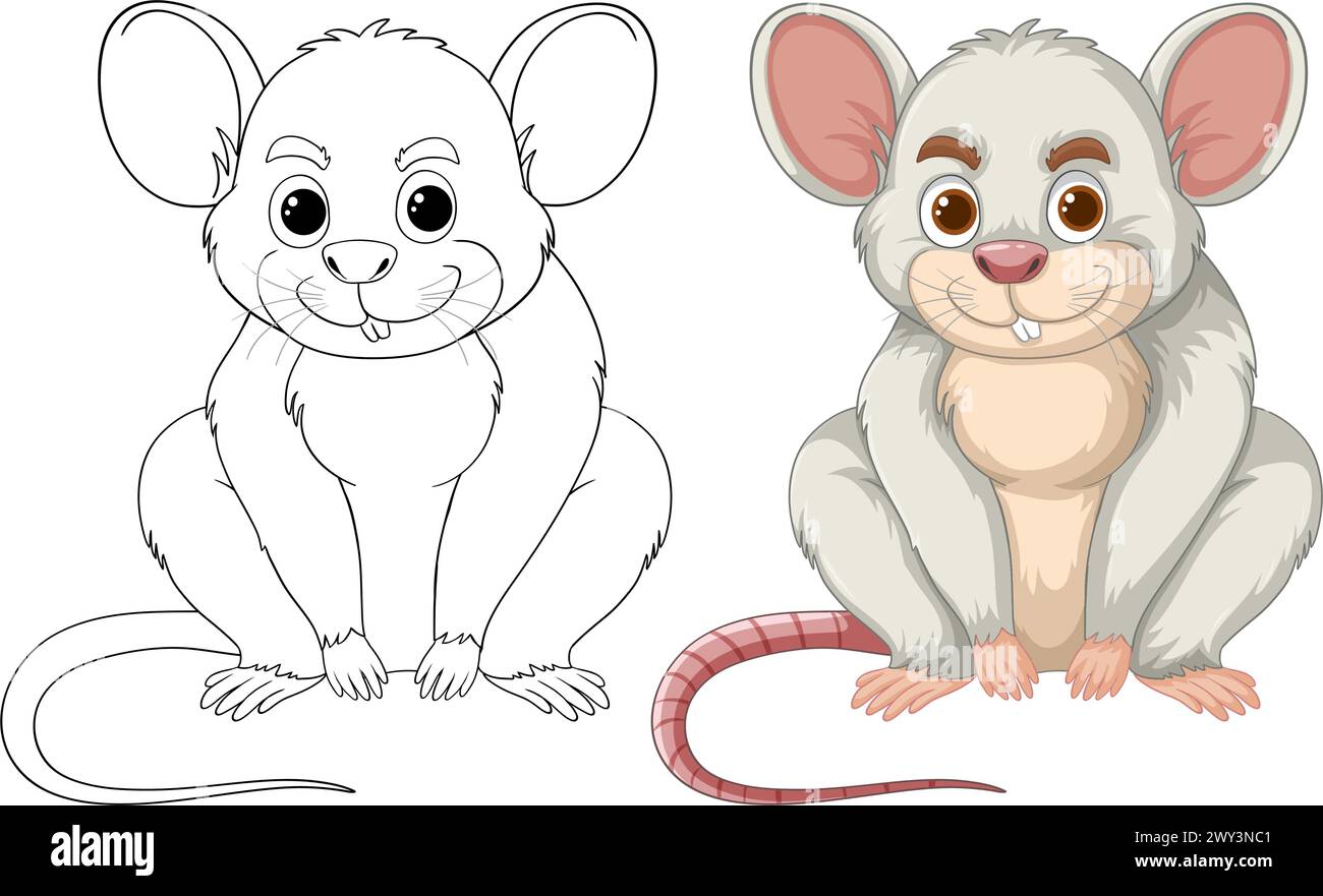 Vector drawing of a cheerful, adorable mouse Stock Vector Image & Art ...