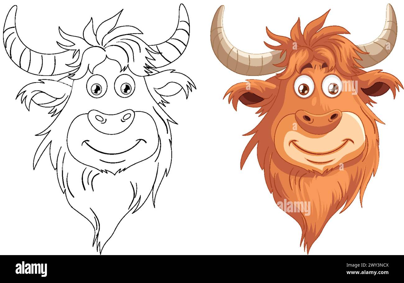 Vector illustration of a happy, smiling yak Stock Vector Image & Art ...