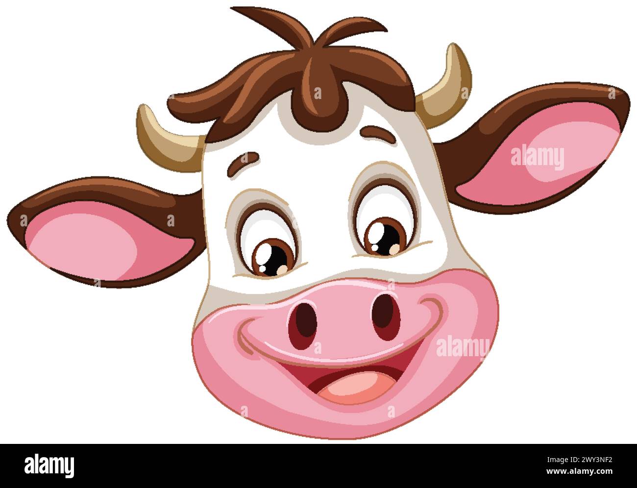 Vector illustration of a happy cow face Stock Vector Image & Art - Alamy