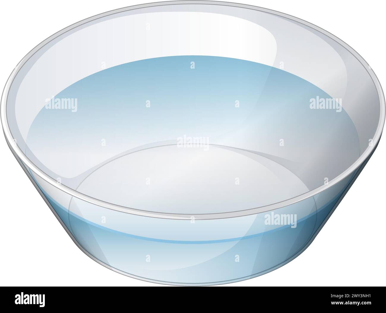 Vector illustration of a transparent water-filled bowl Stock Vector ...