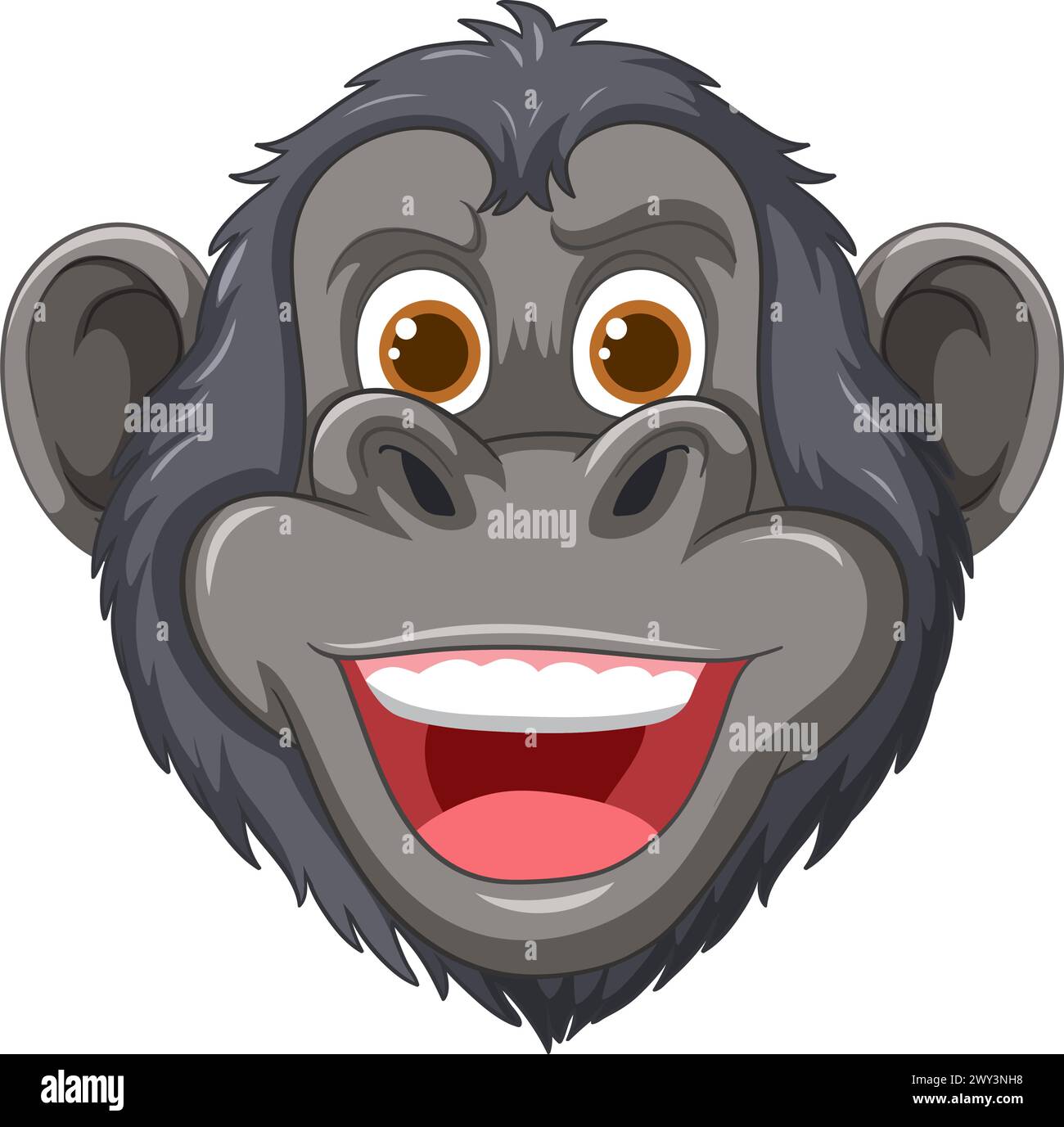 Vector graphic of a smiling chimpanzee face Stock Vector Image & Art ...