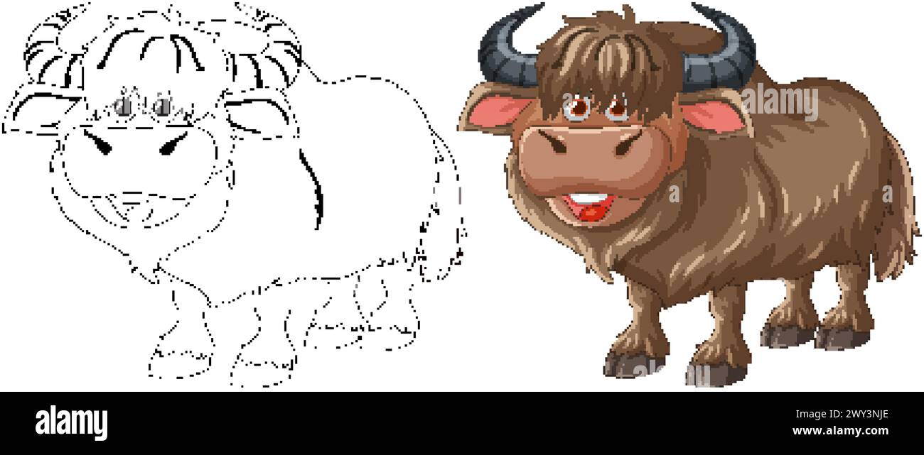 Colorful and outlined yak characters smiling Stock Vector Image & Art ...