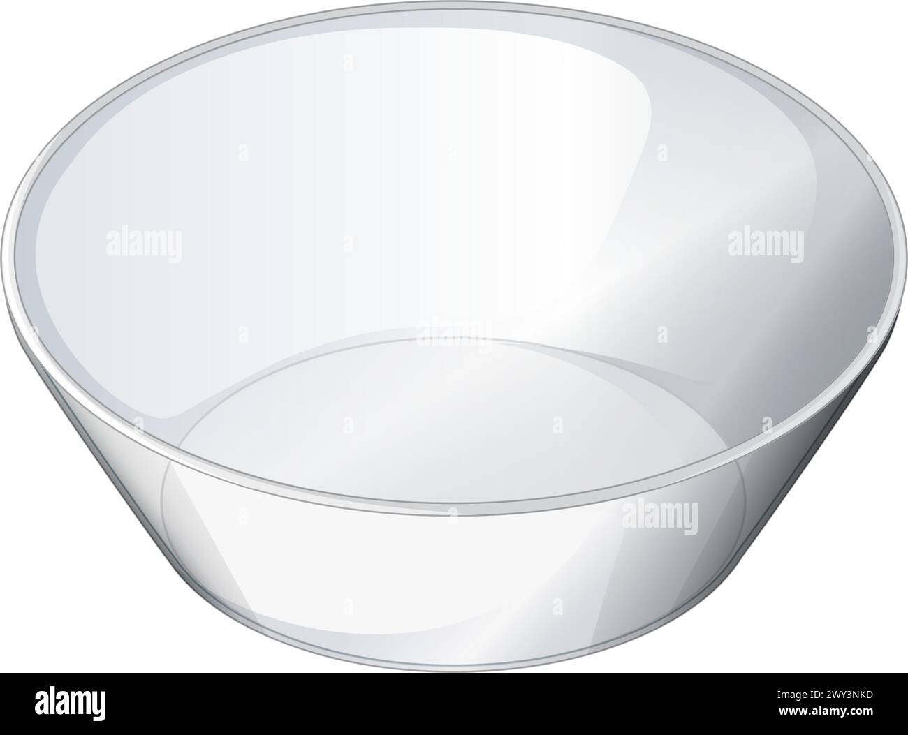 Empty glass bowl white Stock Vector Images - Alamy