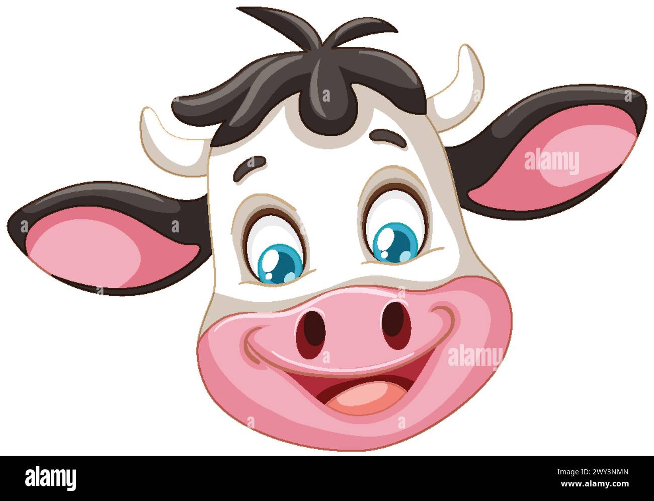 Vector graphic of a happy, smiling cow face Stock Vector Image & Art ...