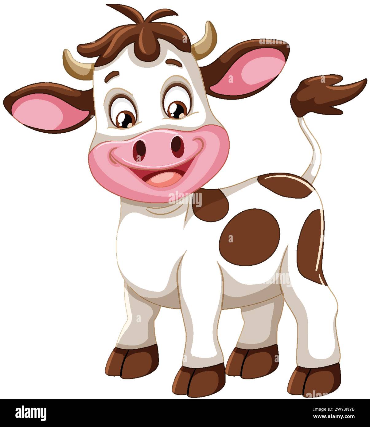 A happy, smiling cartoon cow standing upright Stock Vector Image & Art ...