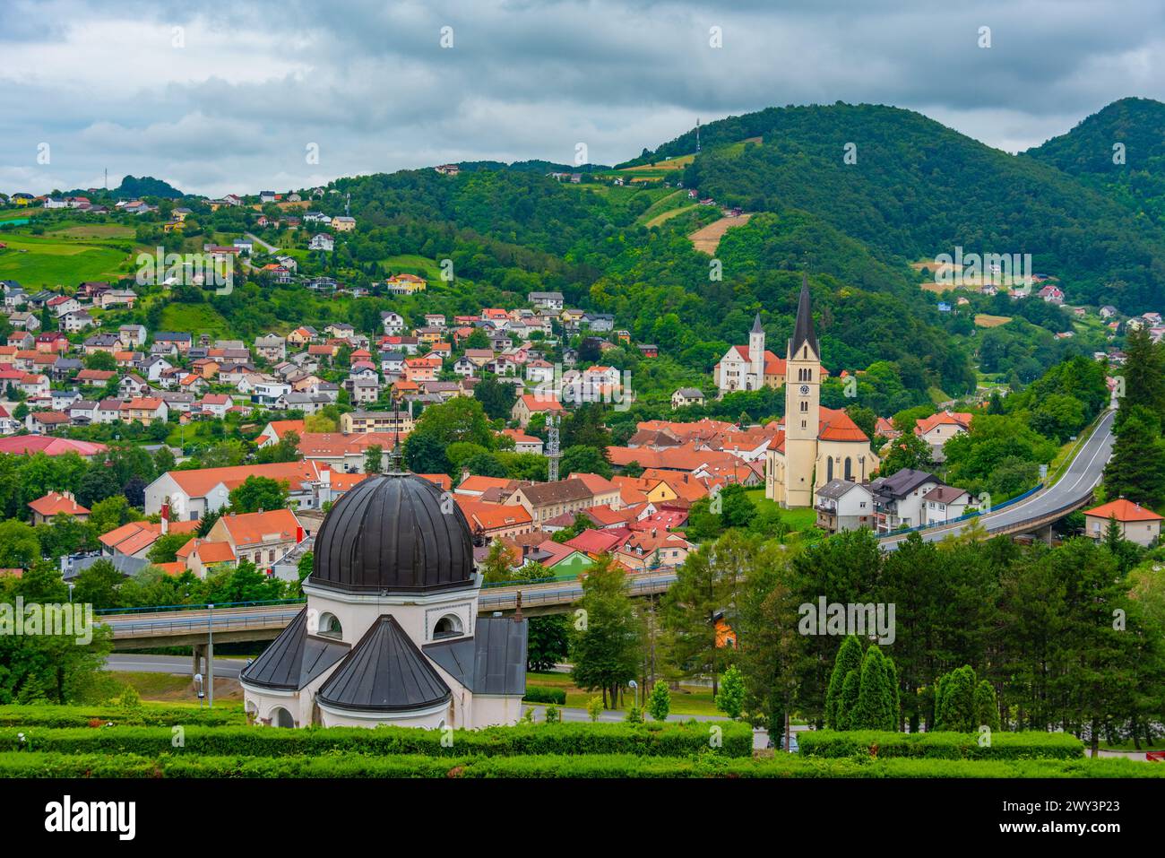 Aerial view of Croatian town Krapina Stock Photo - Alamy