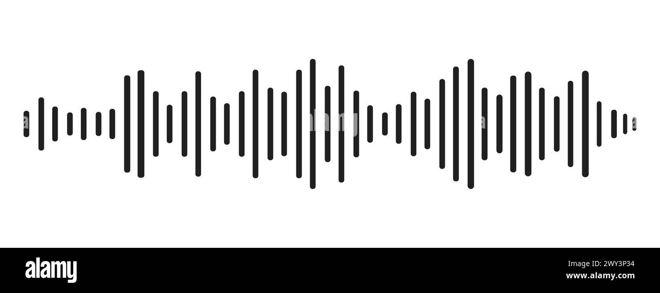 Sound wave decibel audio record simple voice message icon isolated on ...
