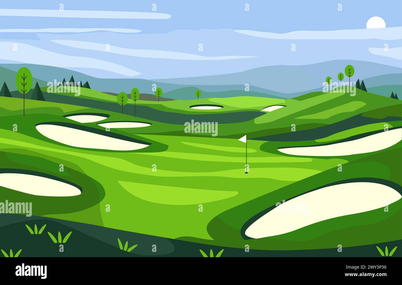 Golf course rural landscape Stock Vector Images - Alamy