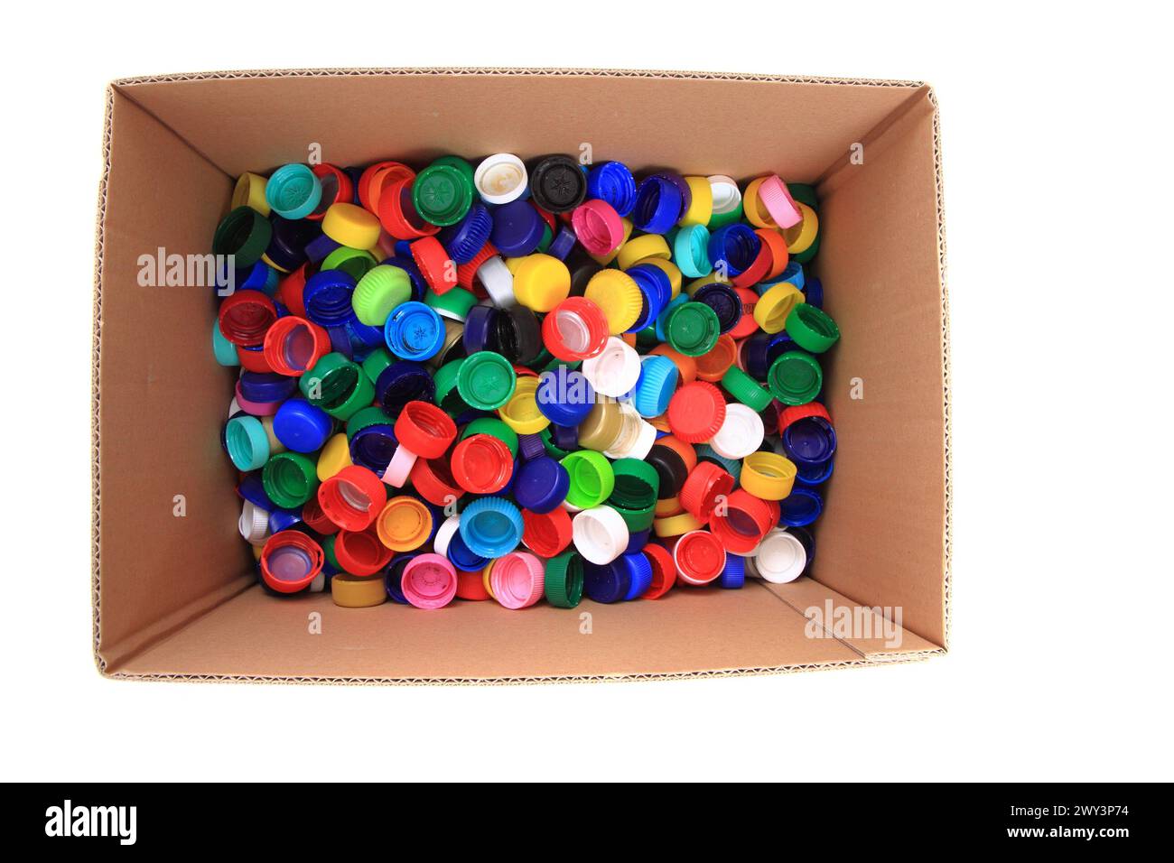 pet caps in the paper box isolated on the white background Stock Photo ...