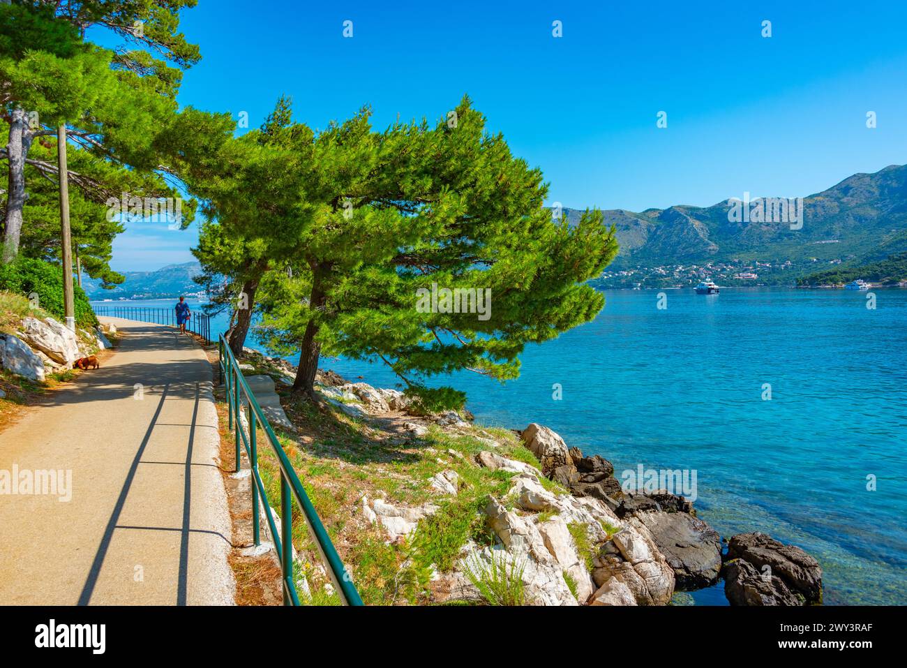 Seaside promenade at Croatian town Cavtat Stock Photo - Alamy