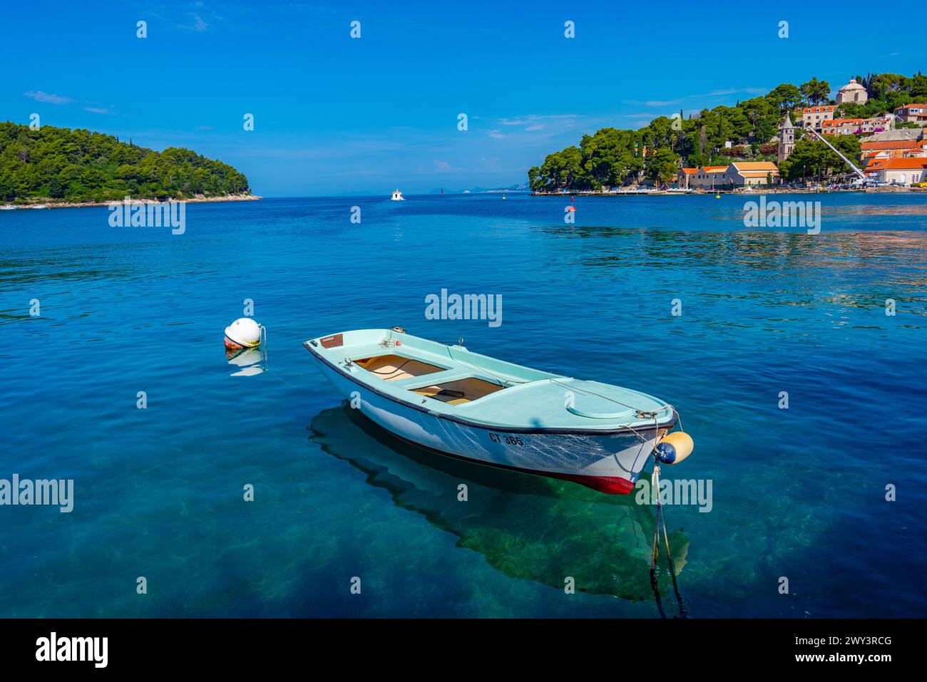 Boats mooring in Croatian town Cavtat Stock Photo - Alamy