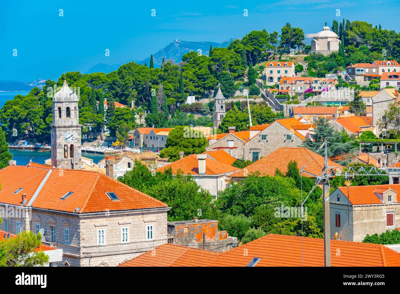 Aerial view of Croatian town Cavtat Stock Photo - Alamy