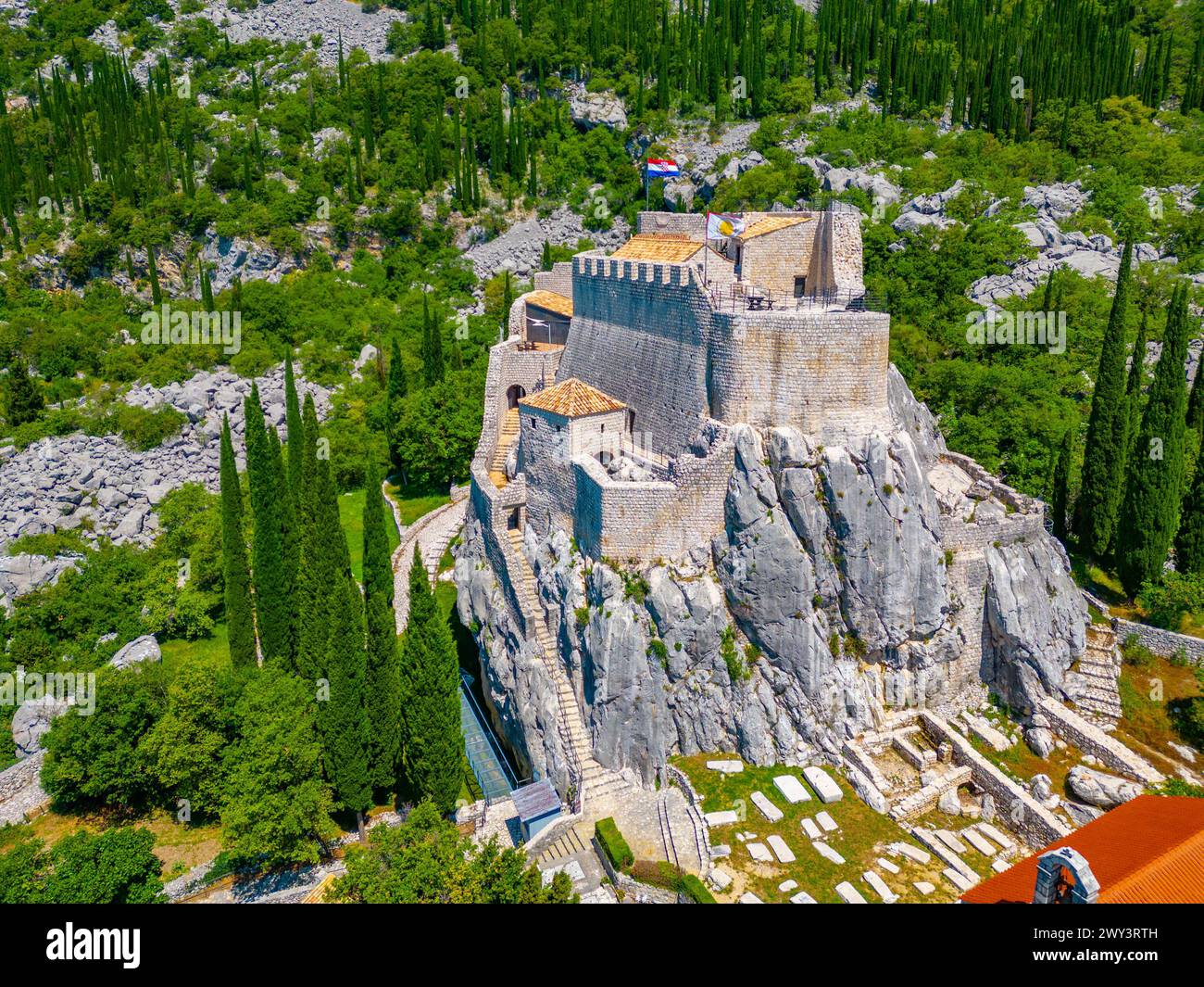 Aerial view of Sokol fortress in Croatia Stock Photo - Alamy