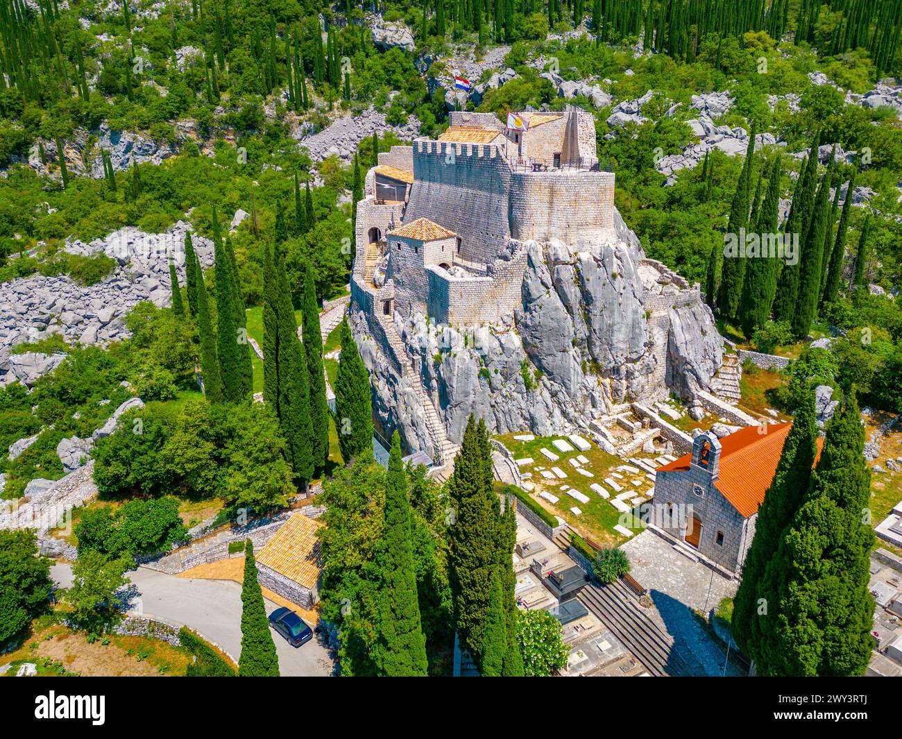 Aerial view of Sokol fortress in Croatia Stock Photo - Alamy