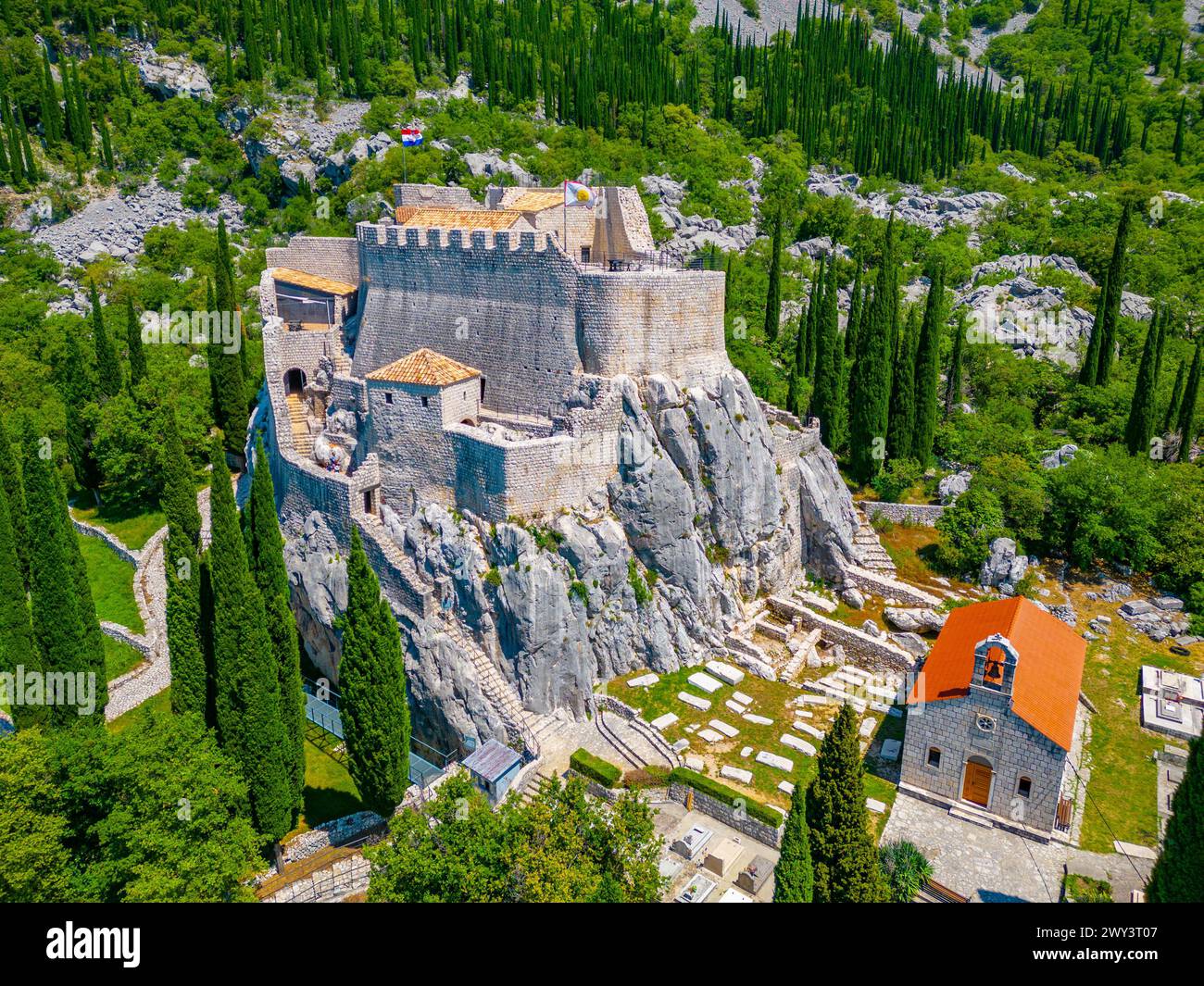 Aerial view of Sokol fortress in Croatia Stock Photo - Alamy