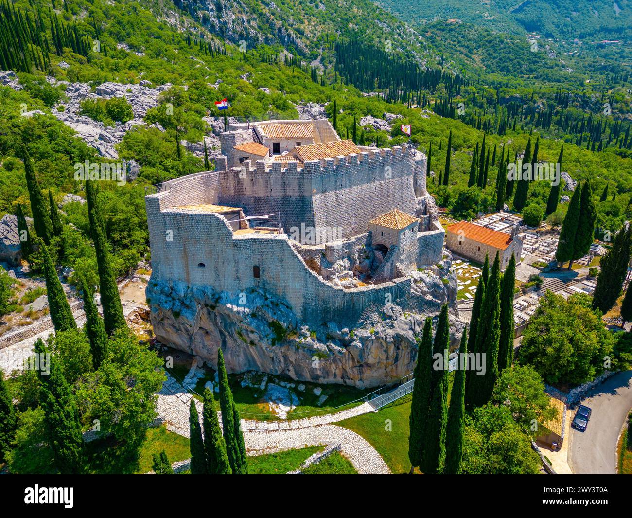 Aerial view of Sokol fortress in Croatia Stock Photo - Alamy
