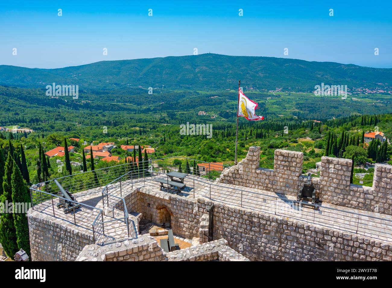 Courtyard of Sokol fortress in Croatia Stock Photo - Alamy