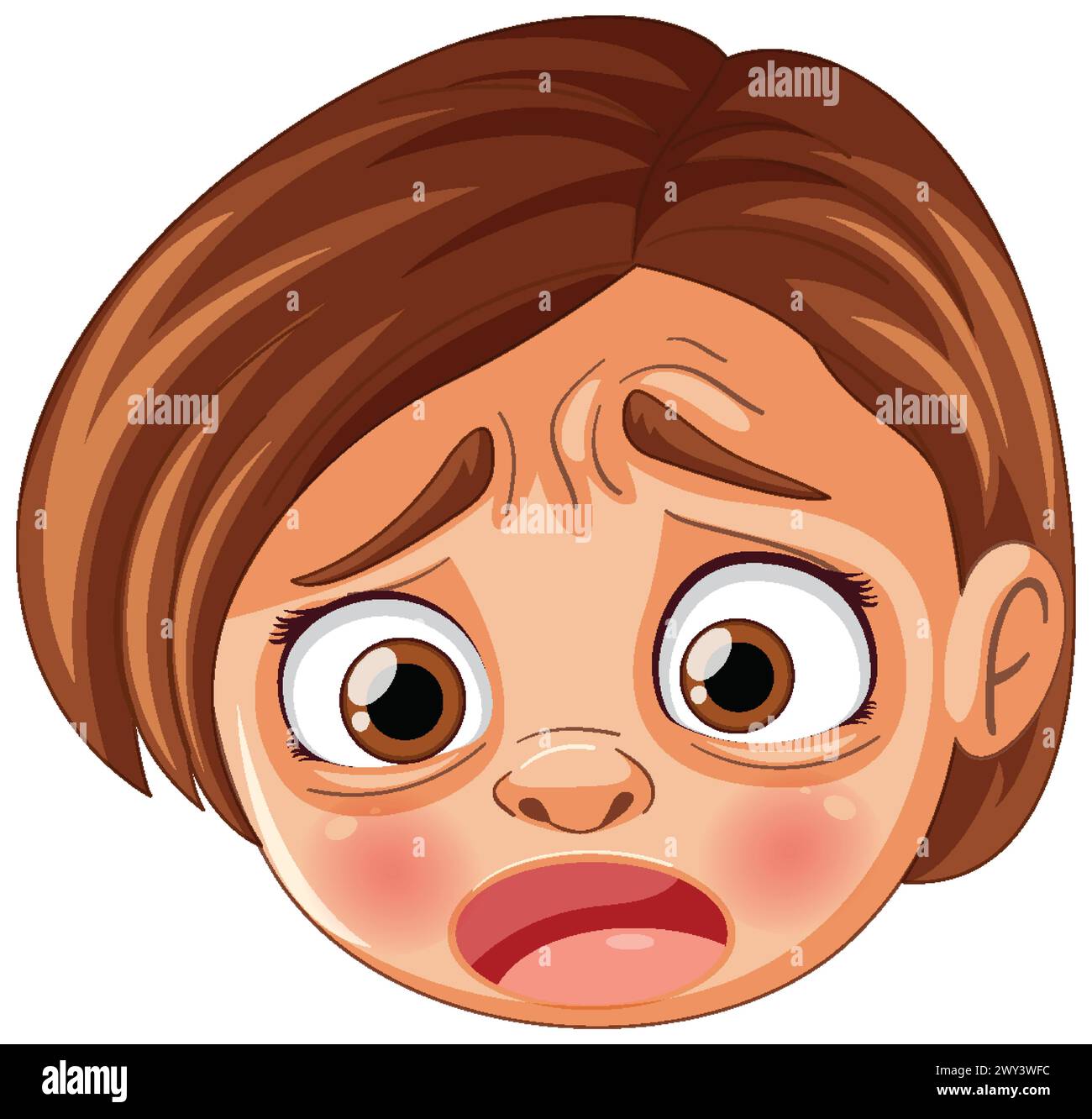Vector illustration of a concerned young girl Stock Vector Image & Art ...