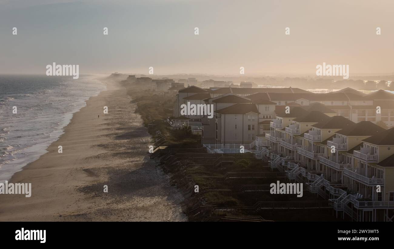 An aerial view of Topsail beach in North Carolina Stock Photo - Alamy